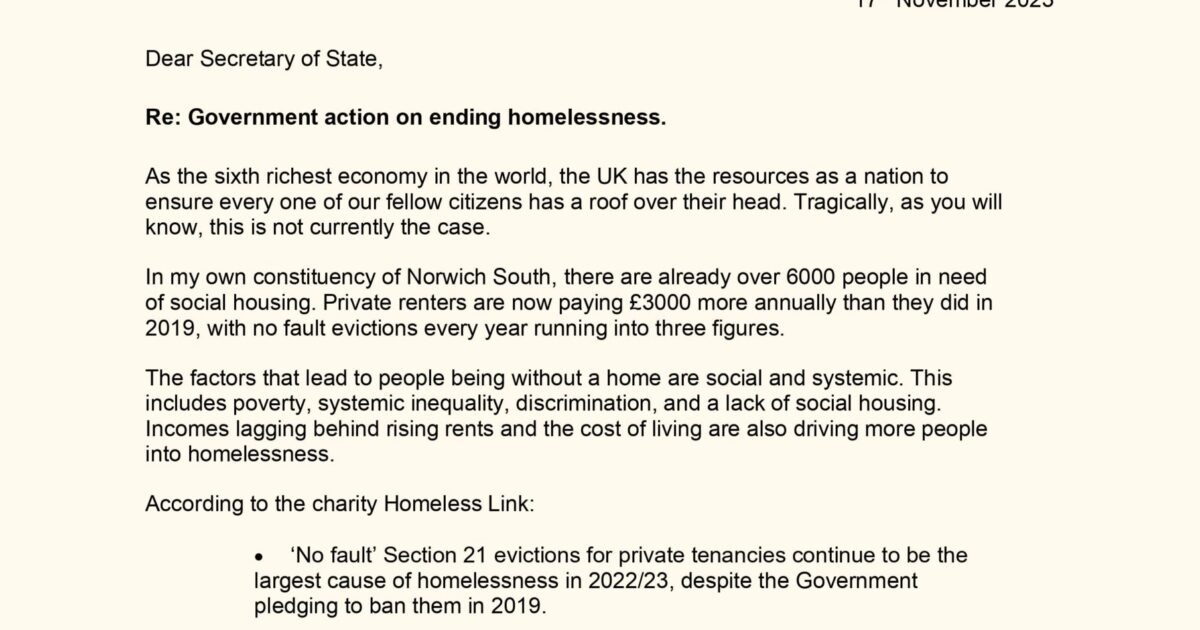 My letter to the Government: Act now on housing and homelessness crisis ...